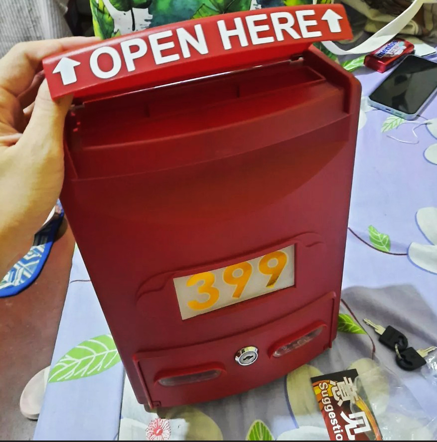 Mailbox with customizable house address signage made of ABS, Lockable ...