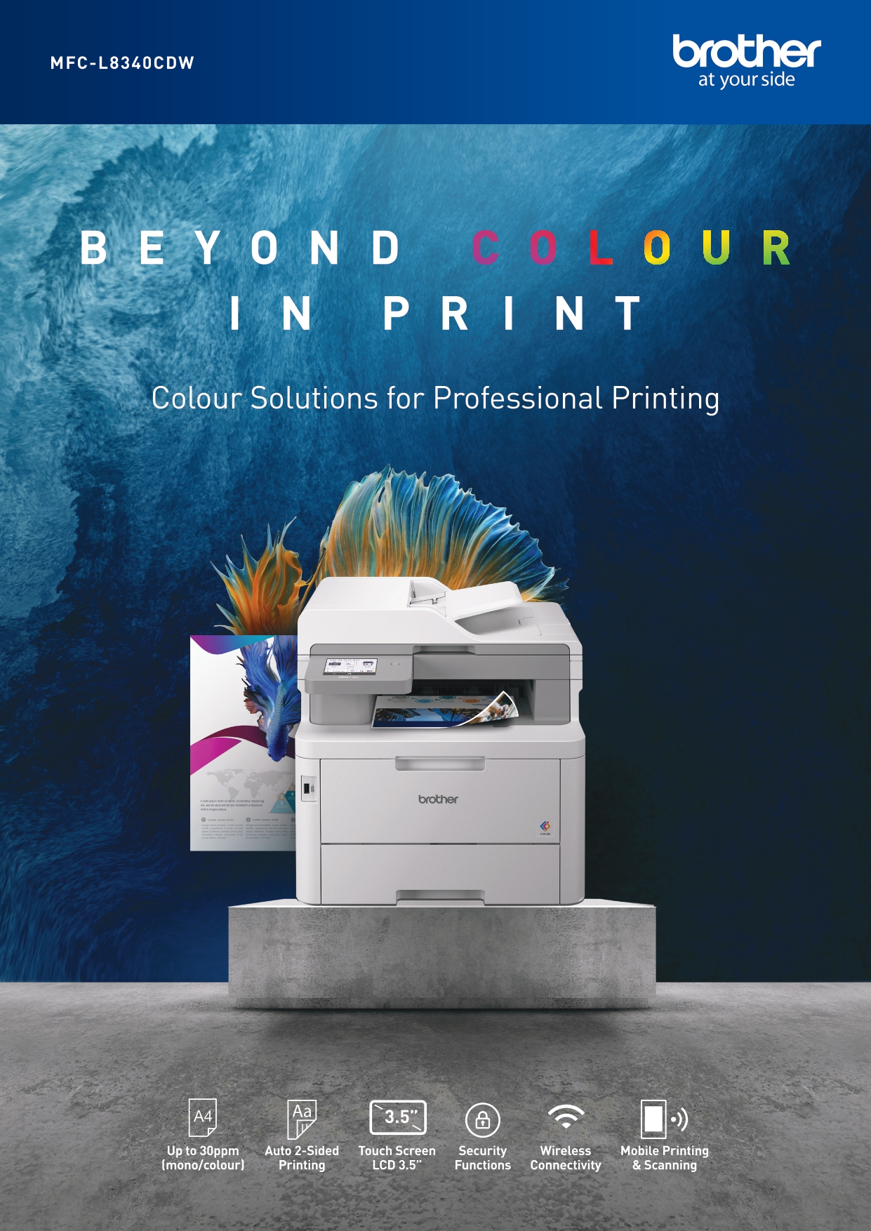 Brother MFC-L8340CDW 4in1 Laser Printer Colored Copier Scanner Fax ...