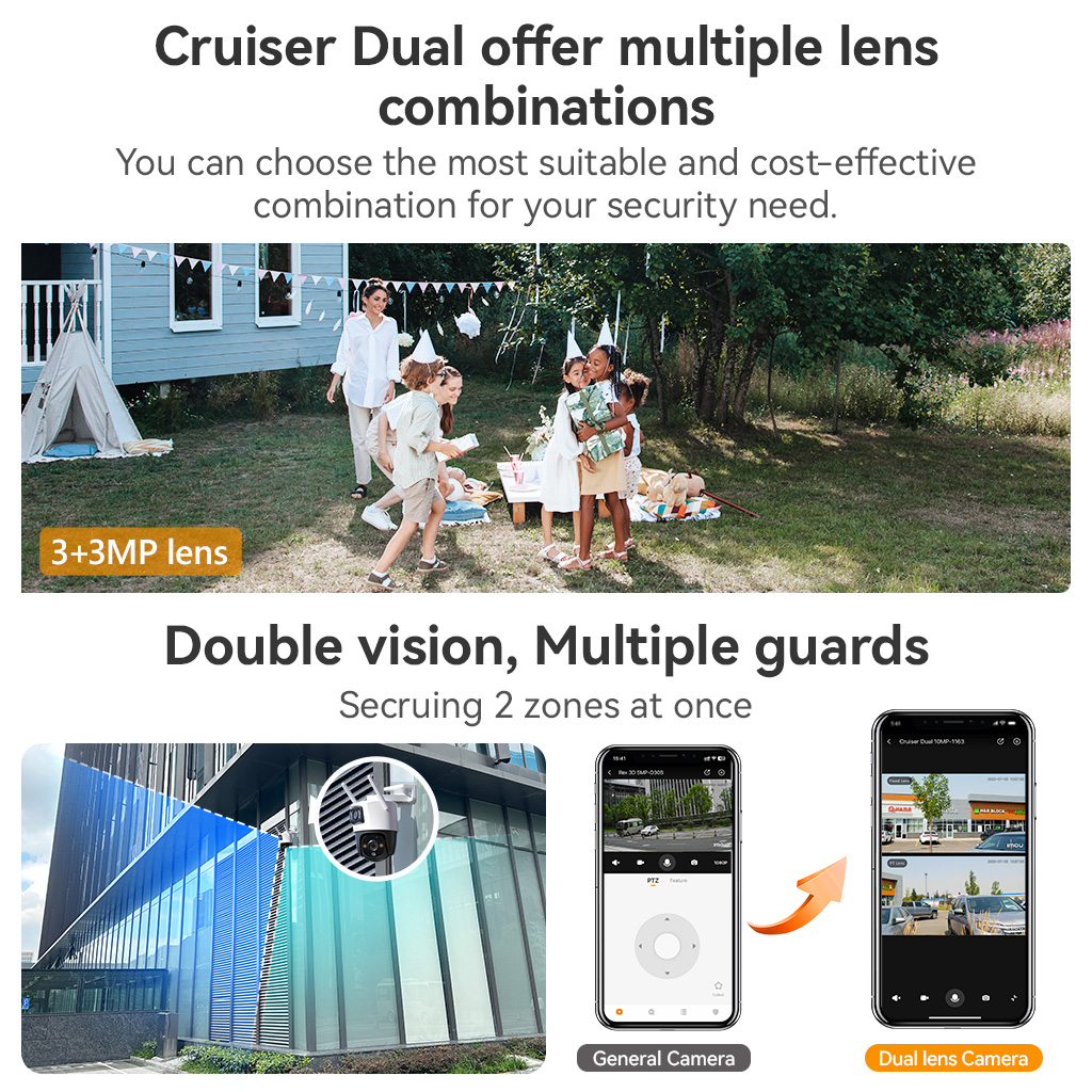 IMOU Cruiser Dual 6MP Dual Lens Outdoor Camera CCTV Security Cameras ...
