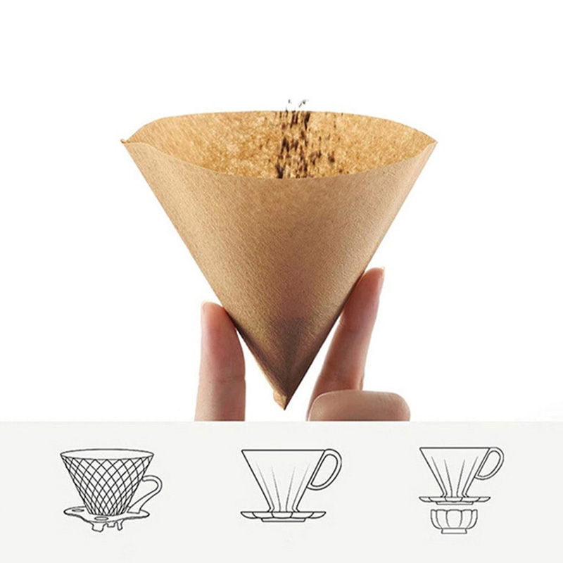 100PCS Coffee Paper Filters Hand-Poured Drip White Paper Filter New ...