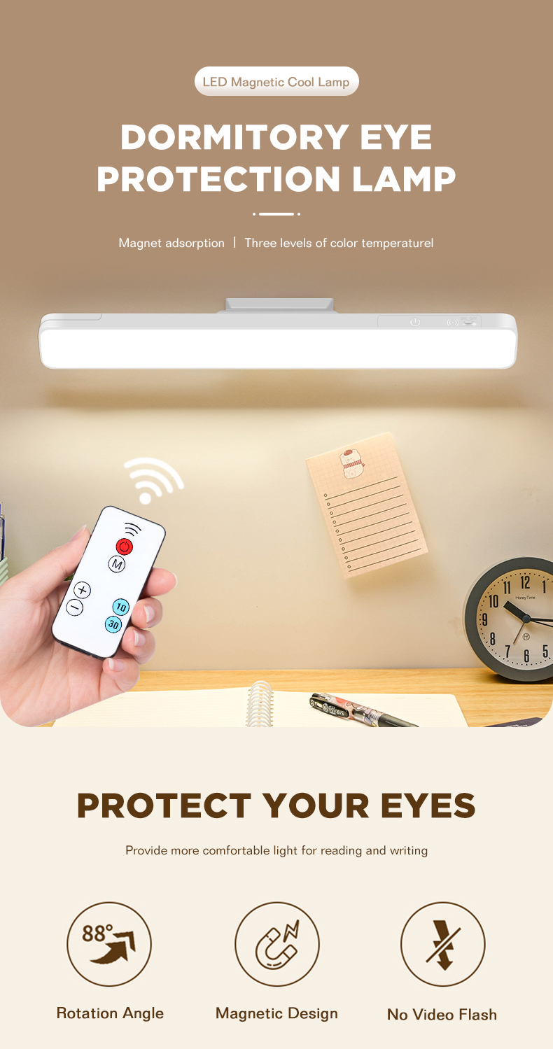 Dreepor Table Lamp Remote Control LED Light Magnetic Rechargeable ...