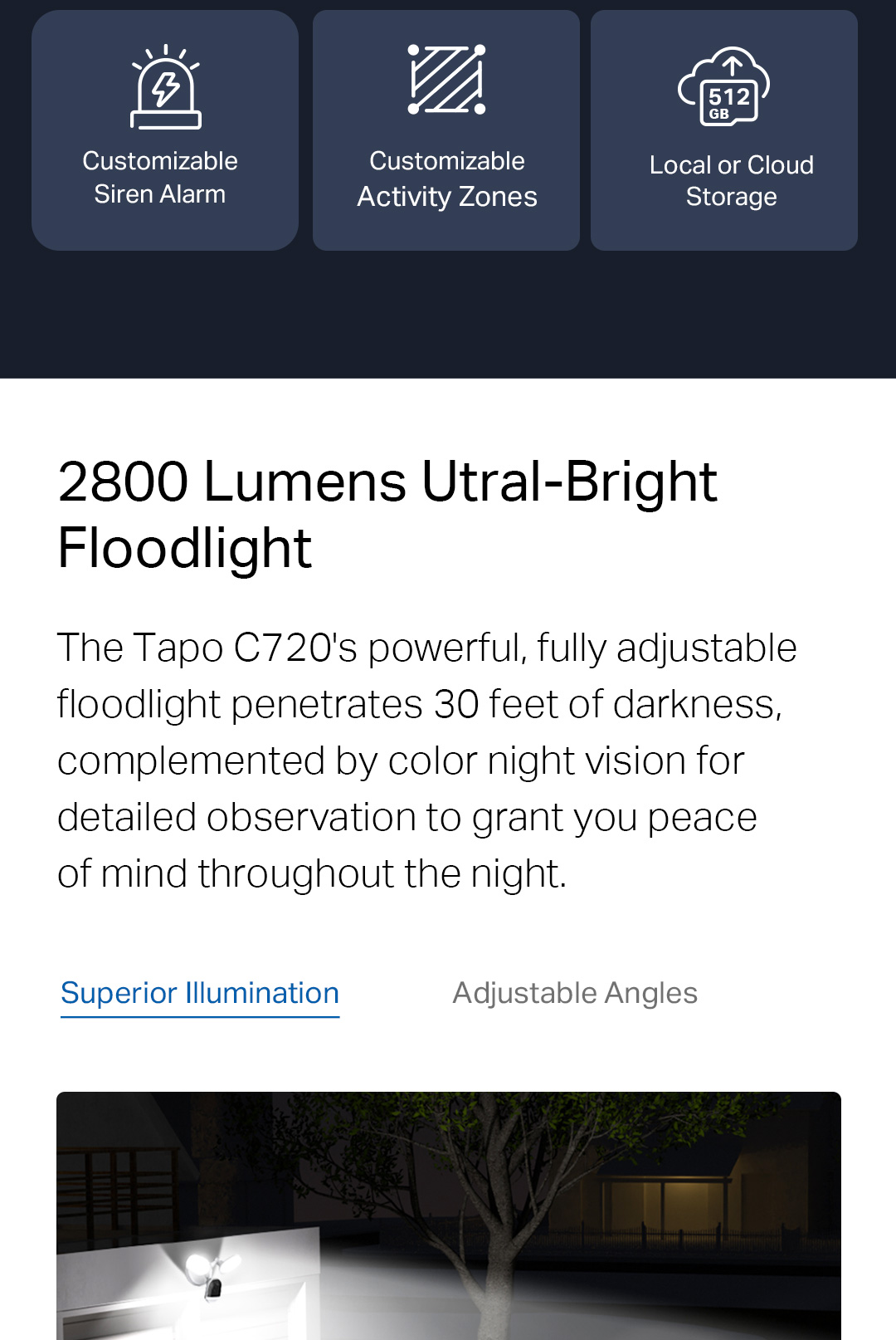 TP-Link | Tapo | C720 | 2K | Smart | Wi-Fi | Flood Light | IP65 | CCTV ...