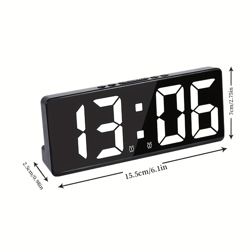 Digital Alarm Desk Clock LED Clock with Temperature Electronic Table ...