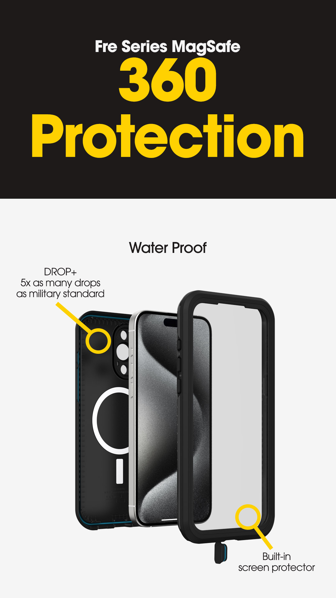 OtterBox WaterProof Case for iPhone 14 Plus | FRE Black | Shopee ...