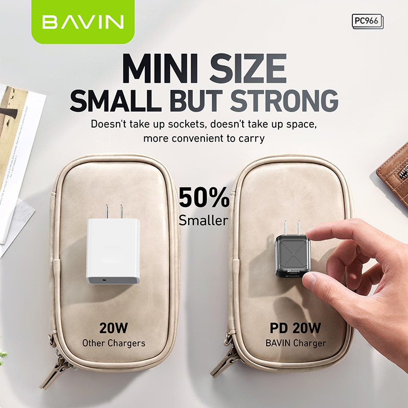 BAVIN PC966 PD 20W Mini Fast Charger Adapter w/ Intelligent Micro Chip ...