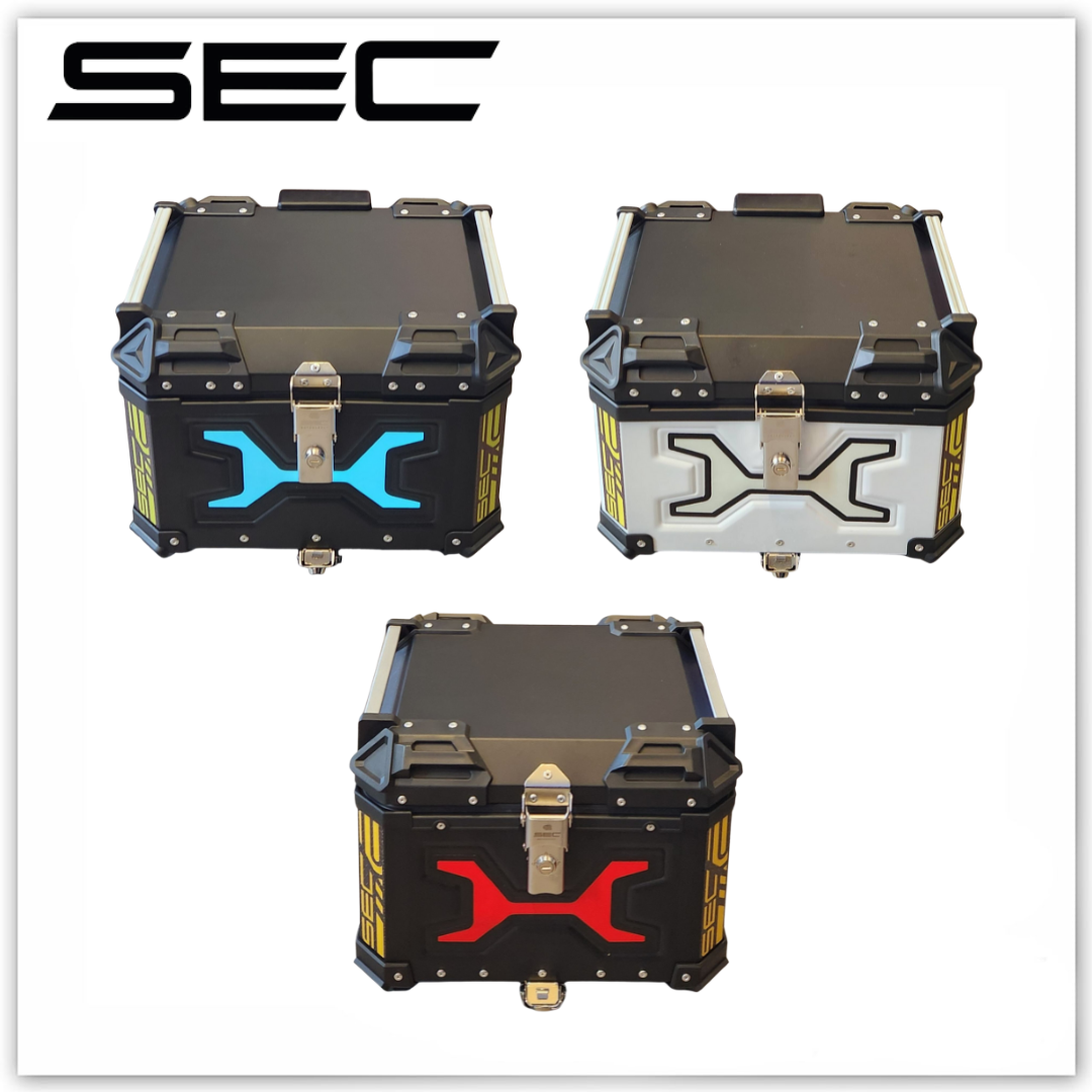 SEC Topbox 45 Liters Top Box for Motorcycle Alloy Box with LED Light ...