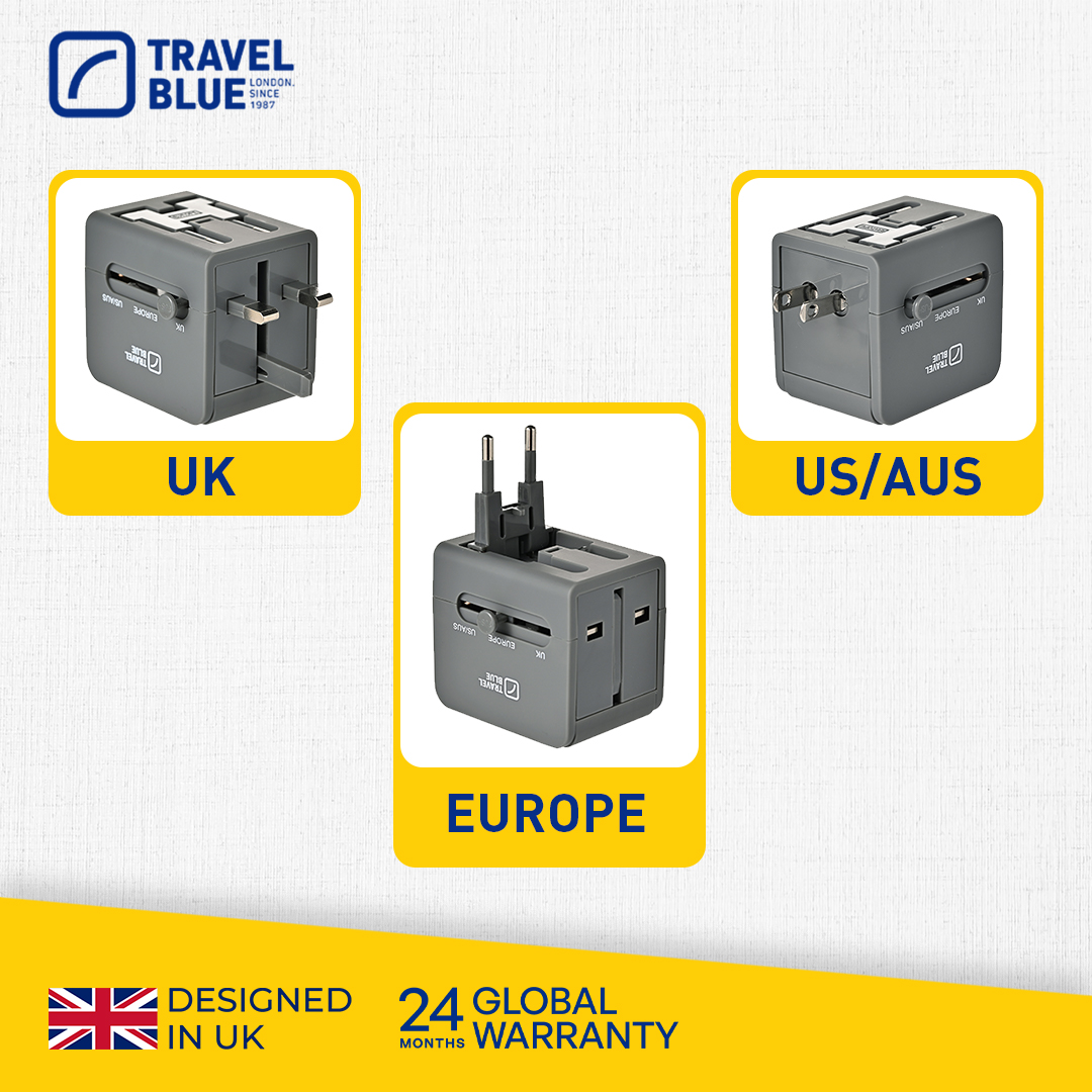 Travel Blue World Travel Adaptor (USB-C & USB-A Ports) - TB255 | Shopee ...