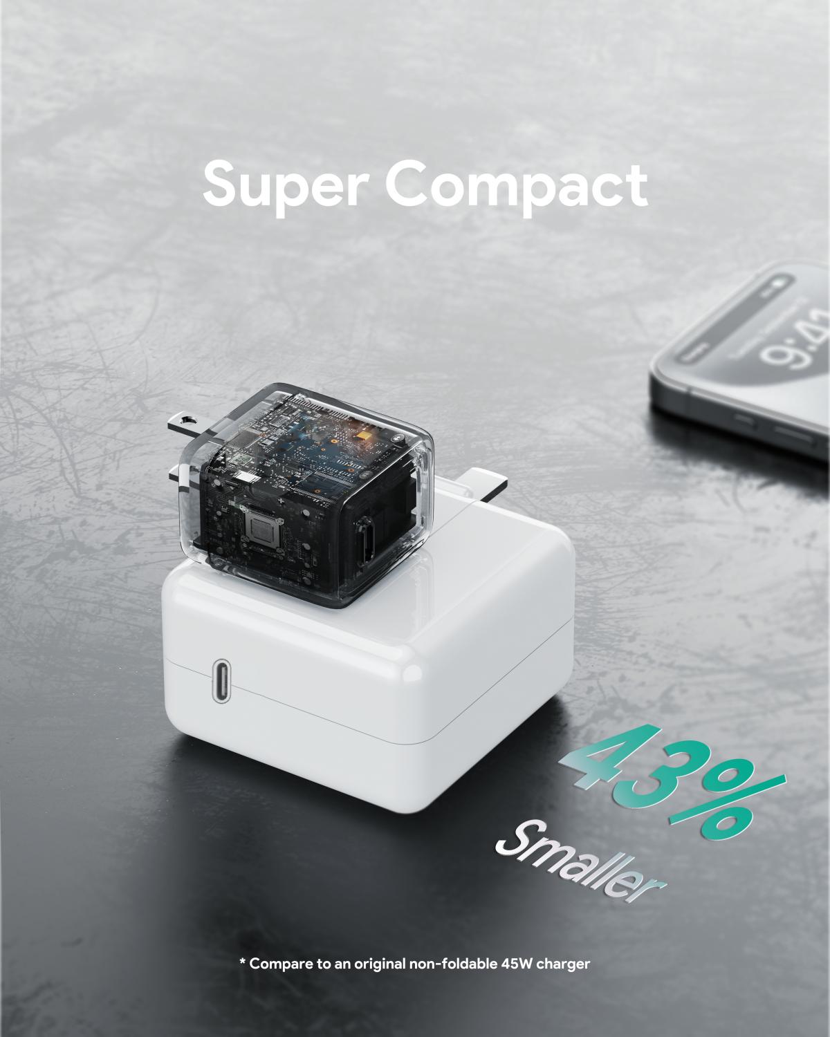 AUKEY Comet PA-C2 45W Ultra-Compact GaN PD Wall Charger, Fast Charging ...