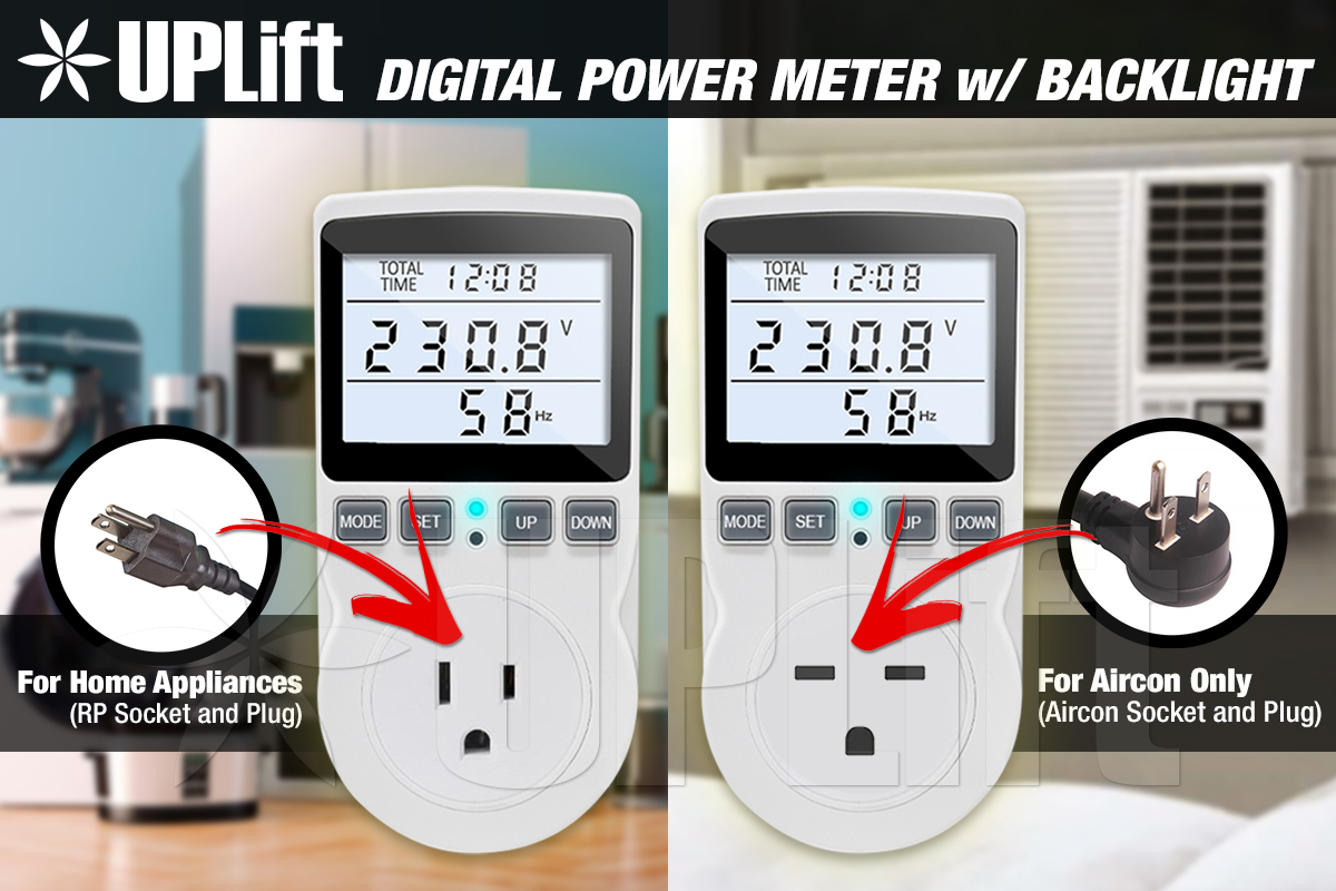 UPLift Digital Power Meter Watt Reader Electricity Monitor for Aircon ...