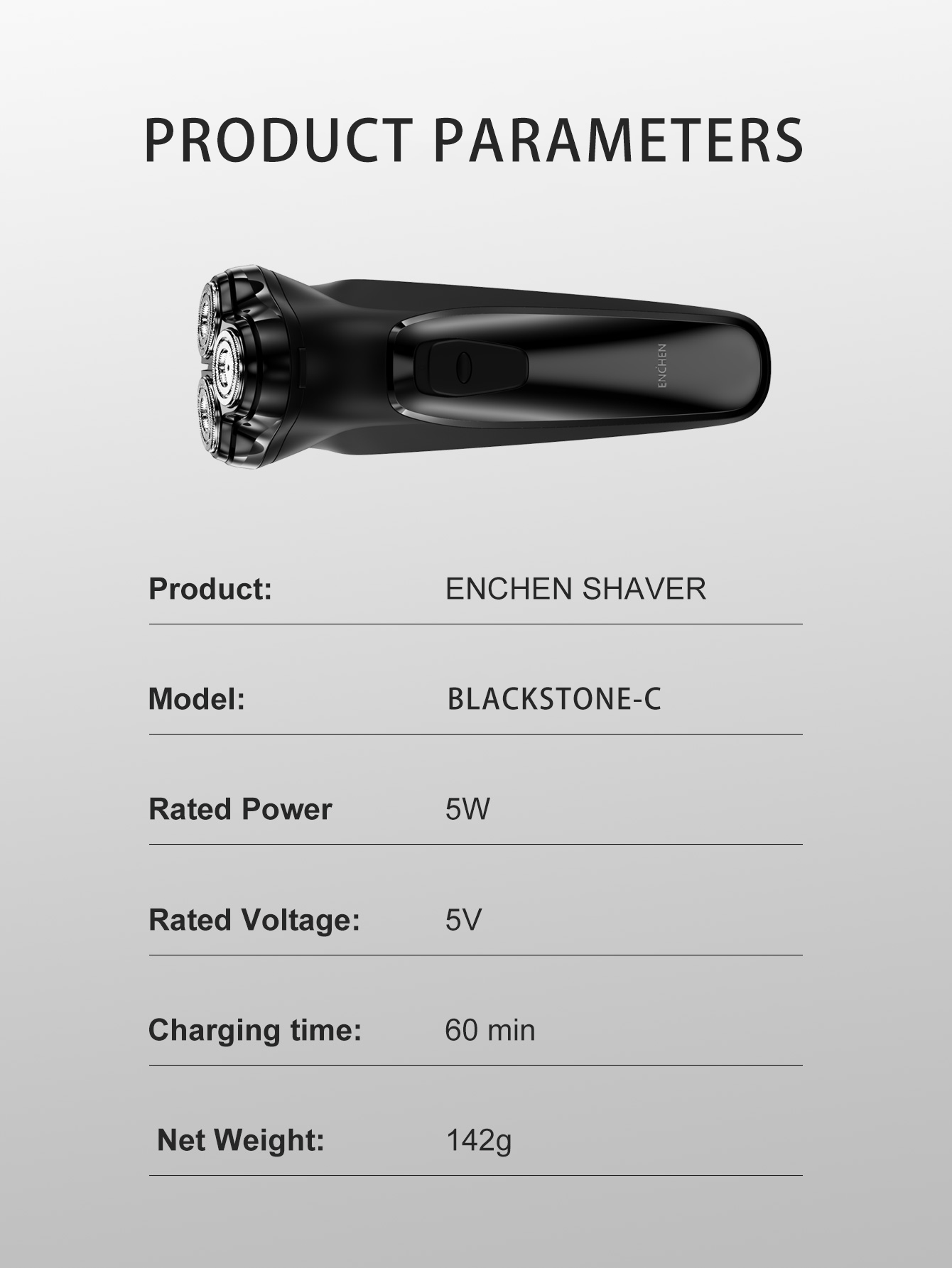 ENCHEN Electric Shaver Blackstone-C 3D Floating Shavers Beard Razor 1 ...