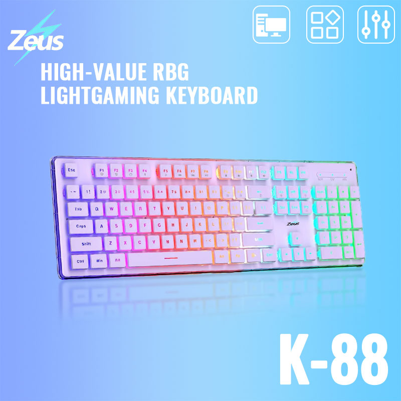 Zeus Slim Quiet Silent Keyboard Purple 104 Keys RGB Keyboard With Media ...