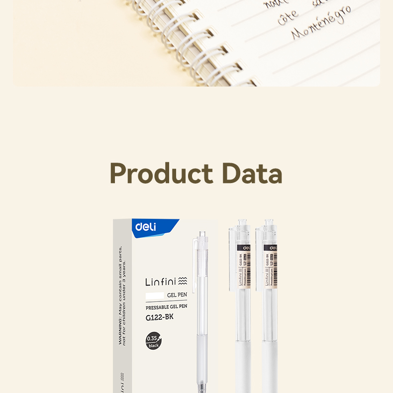 Deli A122 12Pcs Press Gel Pen 0.35mm Quick-Drying Black Writing Ballpen ...