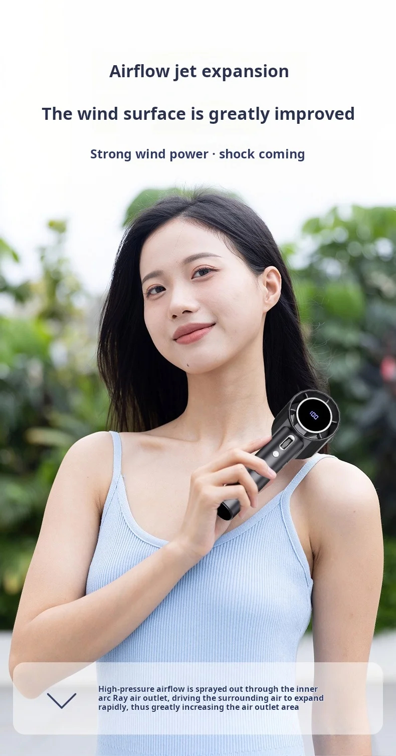 New Portable Mini Fan Handheld Fan 100 Gears High Speed Fan with LED ...