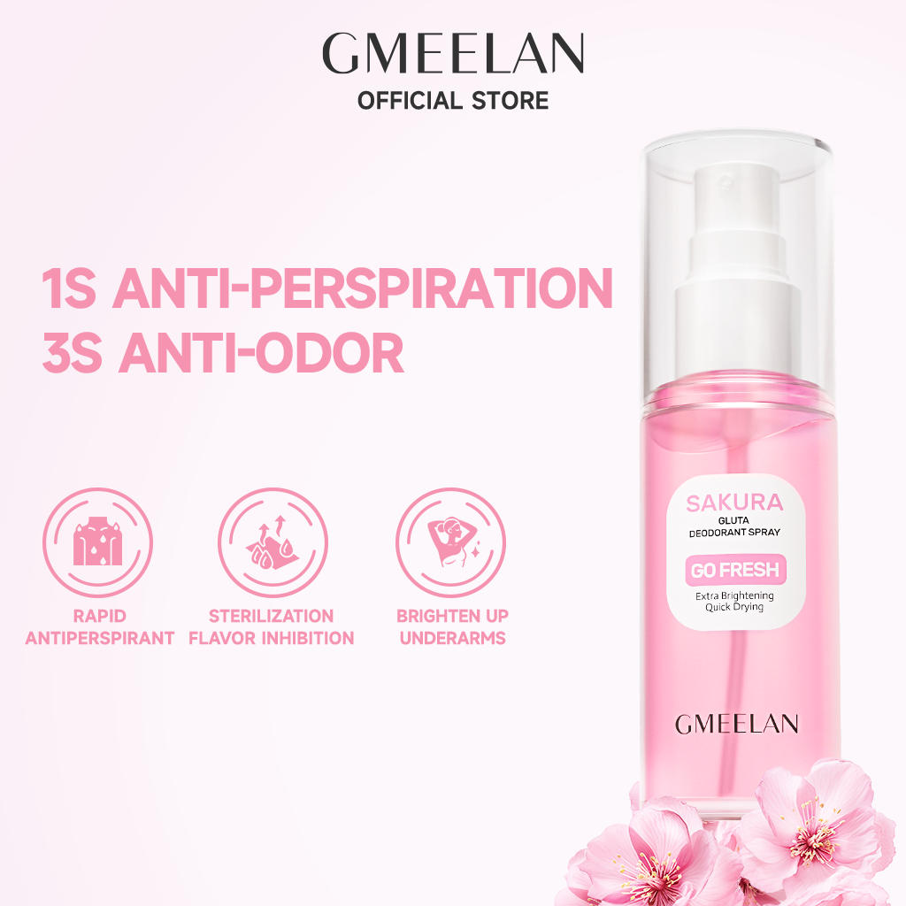 GMEELAN Sakura Underarm Whitening Cream and Gluta Deodorant Spray body ...