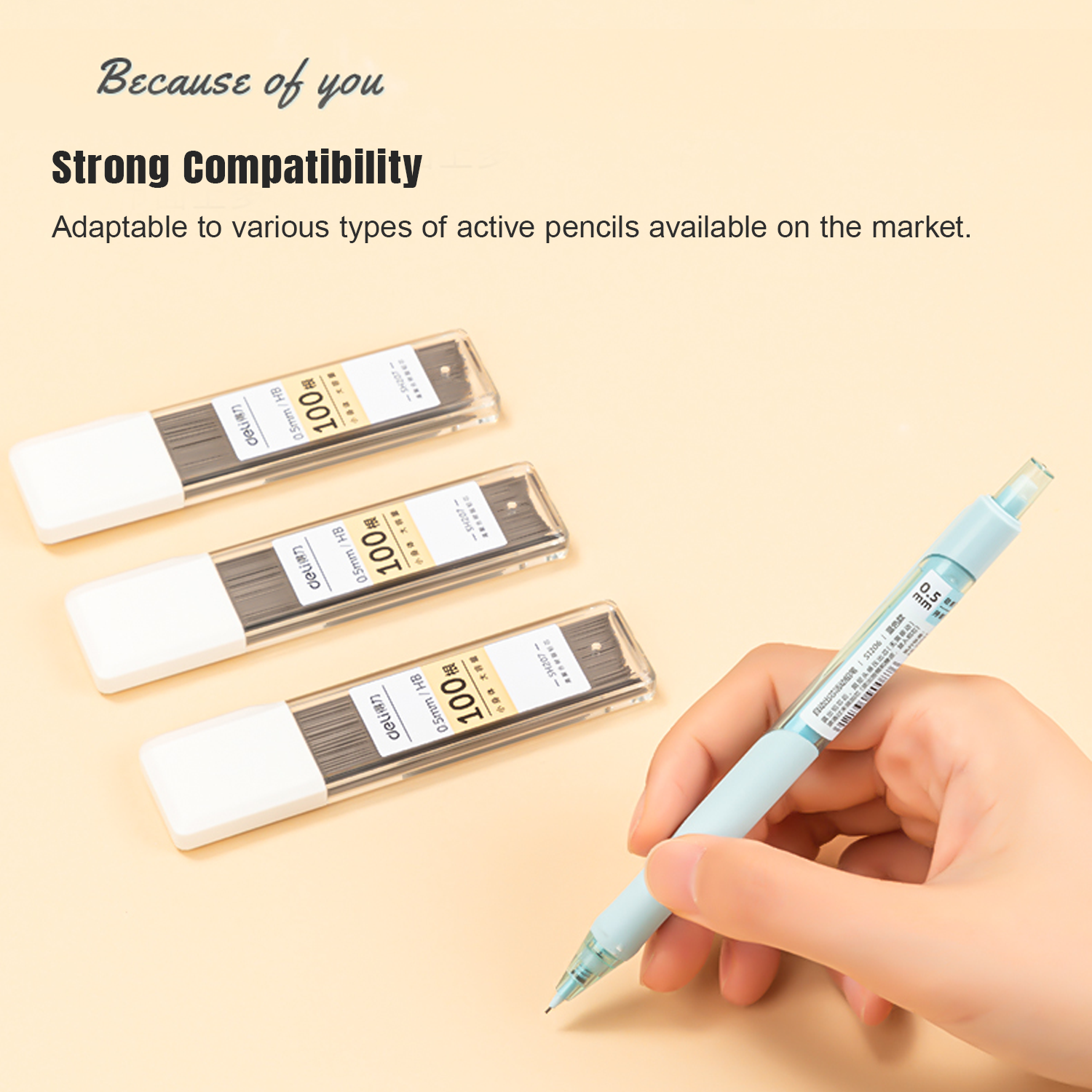 Deli SH207/SH208 Mechanical Pencil Leads HB 0.5/0.7-90mm | Shopee ...