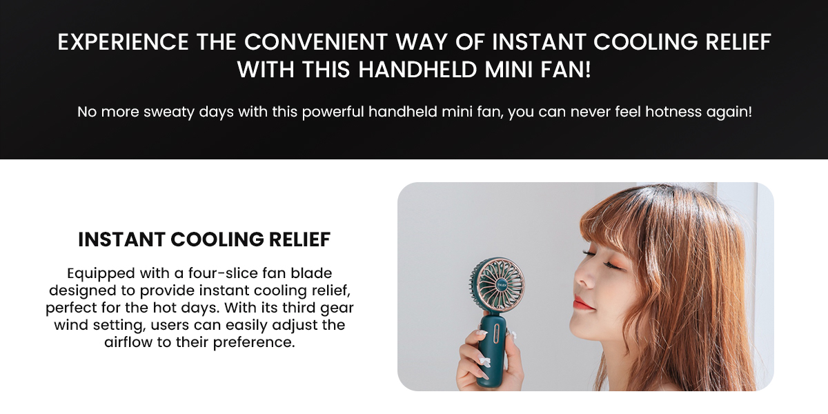 TYLEX XM28 Portable Mini Handheld Fan 3 Gear Adjustment Handy Fan ...