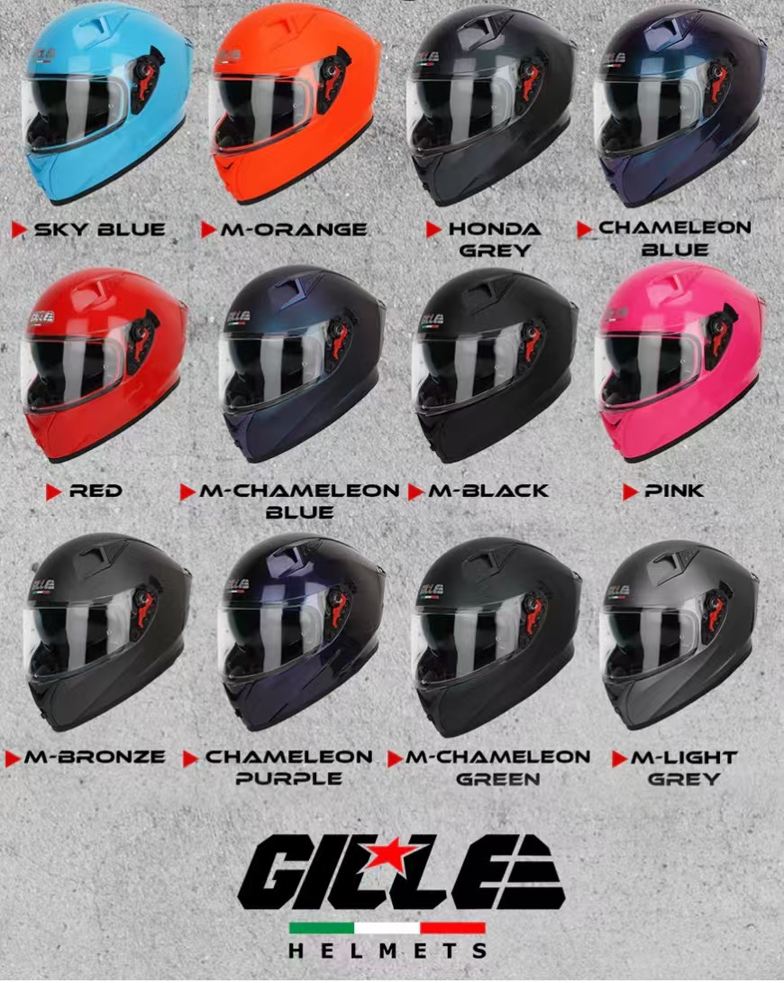 Gille Helmet 135 GTS-V1 Series Solid Full Face Motorcycle Helmet Dual ...