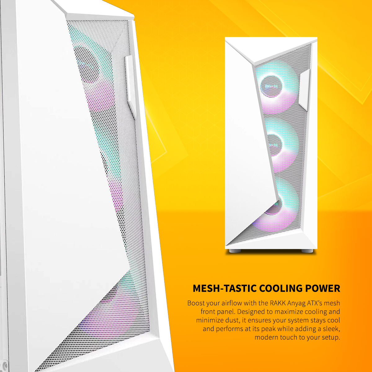 EasyPC | Rakk Anyag ATX Tempered Gaming Case Black and White | Shopee ...