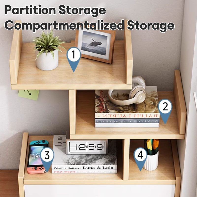 Desktop Tabletop Bookshelf Organizer Adjustable Portable Desktop Rack ...