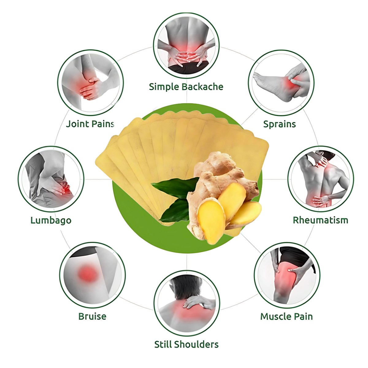 Promotions！100PCS Herbal Heating Ginger Patch Detox Foot Body Neck Knee ...