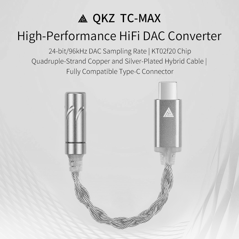 QKZ TC MAX+TC MAX PRO Adapter To Earphone Audio Cable To Mobile Phone ...