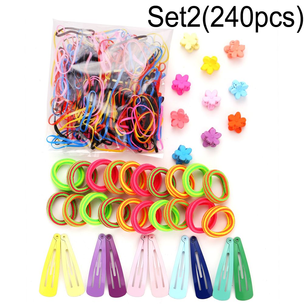 860pcs/bag Colorful Baby Kids Hair Set Pony Tail for Kids Star Bow Hair ...