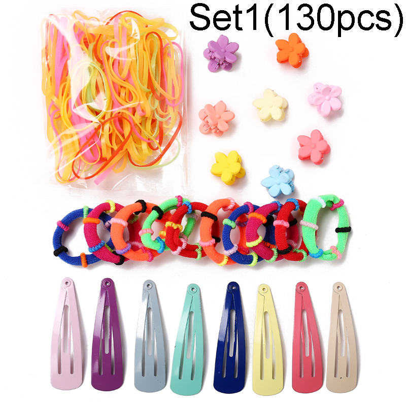860pcs/bag Colorful Baby Kids Hair Set Pony Tail for Kids Star Bow Hair ...