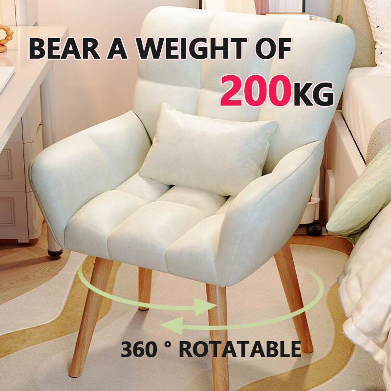 Solid Wood Rotatable Computer Chair With Foam Vanity Chair Study Chair ...