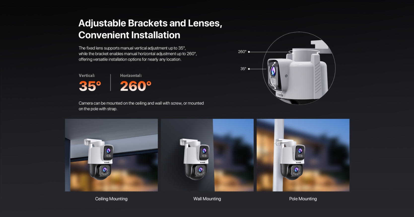 Tenda CH9 6MP Full Color Security Wifi 6 AI Camera | Dual Lens ...