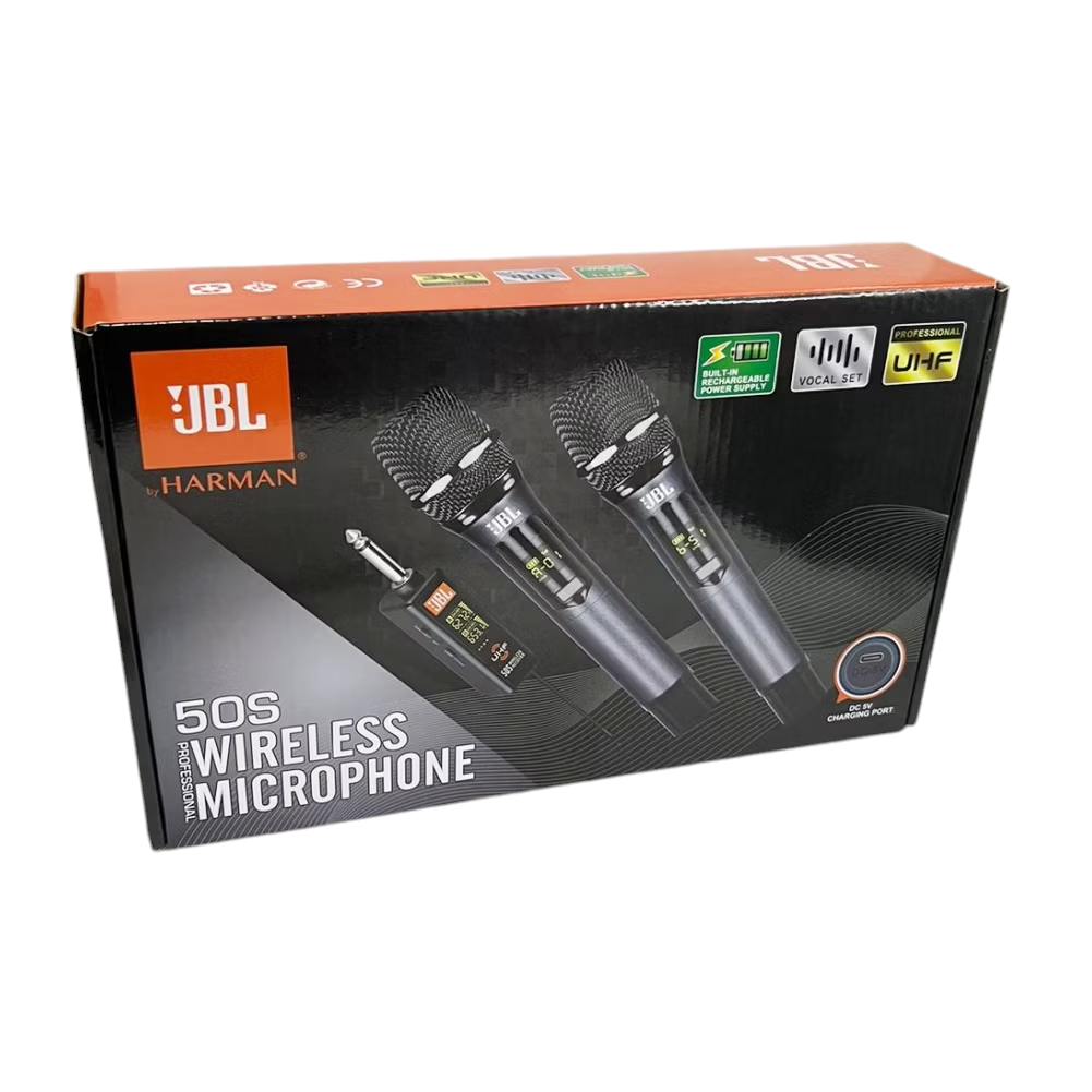 Universal 50S Wireless UHF Dual Microphone Proffesion w/ Mic Foam & Mic Ring | Shopee Philippines
