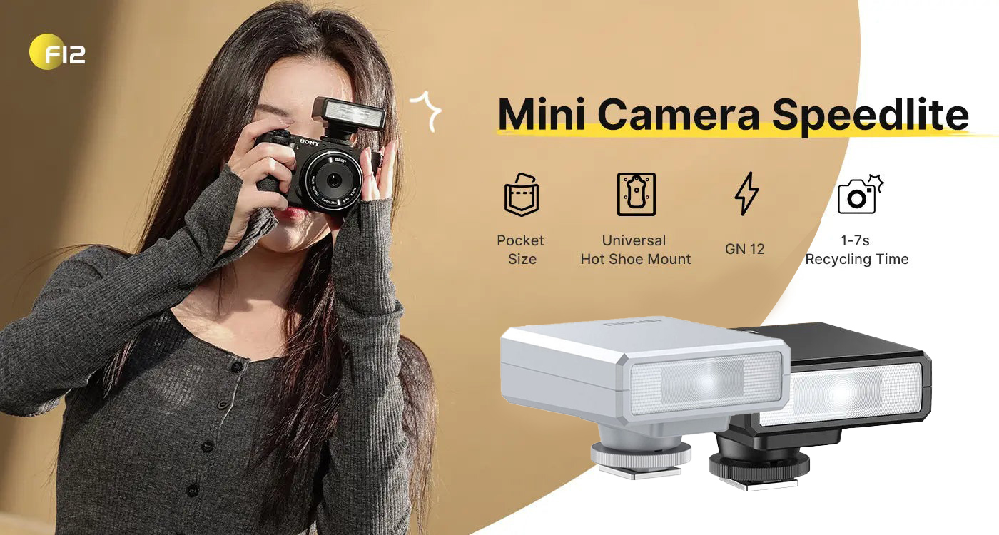 Ulanzi F12 Mini Camera Flash Universal Speedlite Manual / AF Mode, 5600K CCT 1200mAh USB Type-C ...
