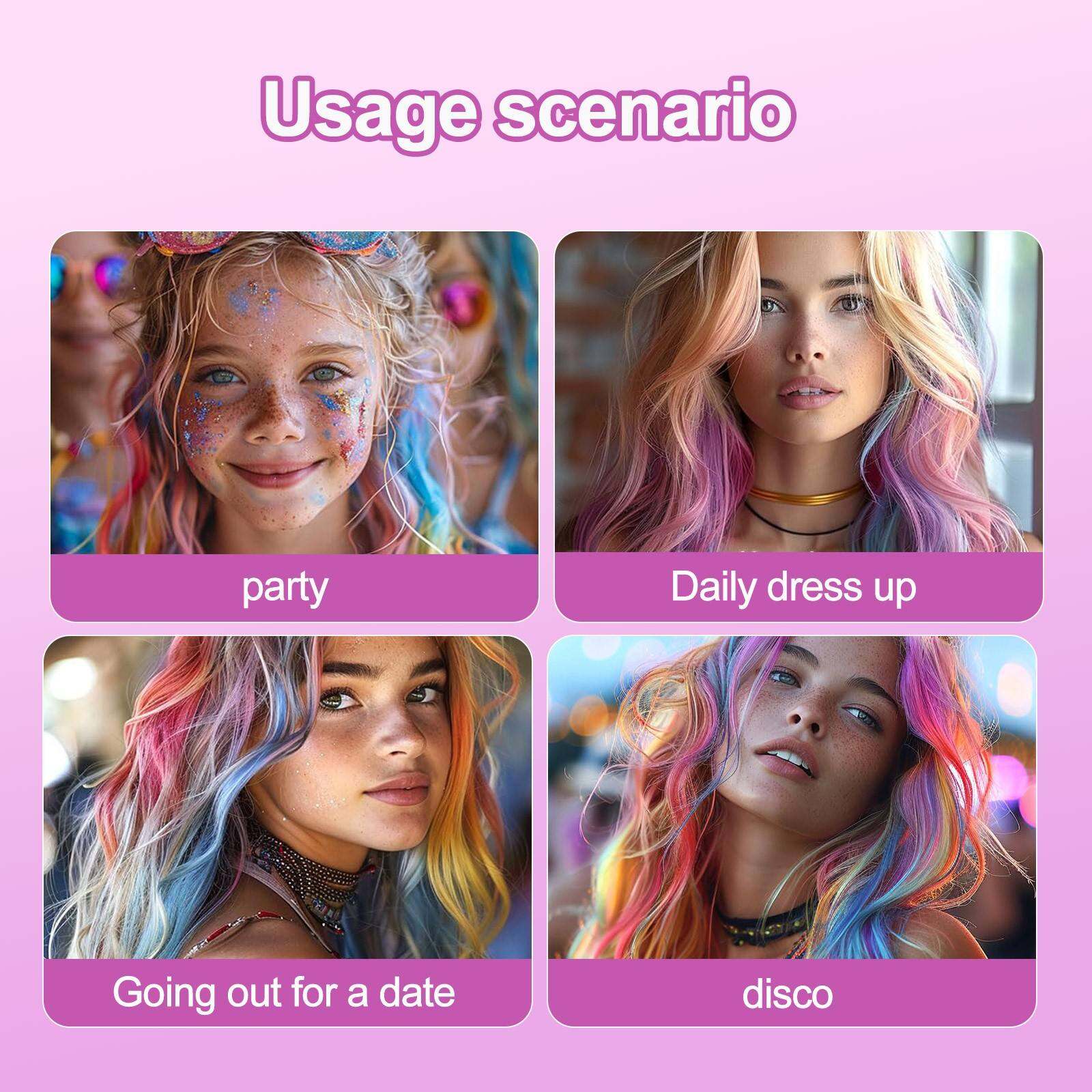 Hair Chalk Washable Temporary Color Shimmer alloween Christmas DIY Hair ...