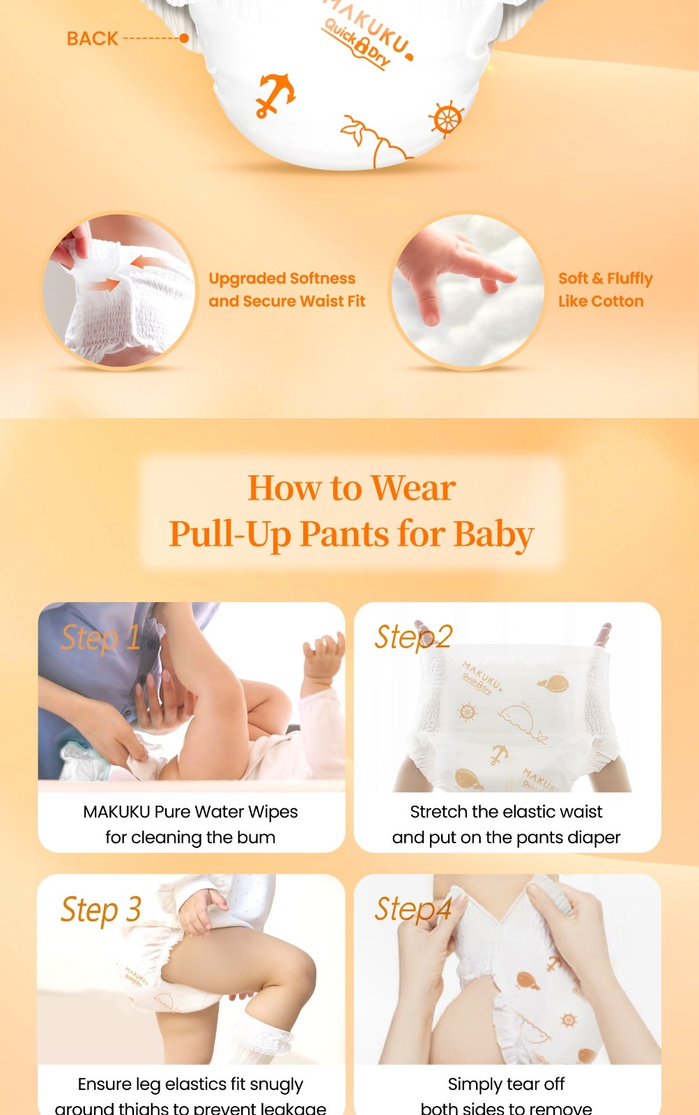 【B3T3】MAKUKU Diaper Quick Dry Tape and Pants Small to XXXL UltraThin ...