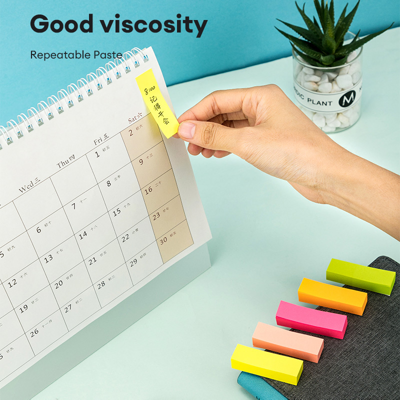 Deli 500 Sheets Page Markers Sticky Note 50*15mm Multicolor Note Paper ...