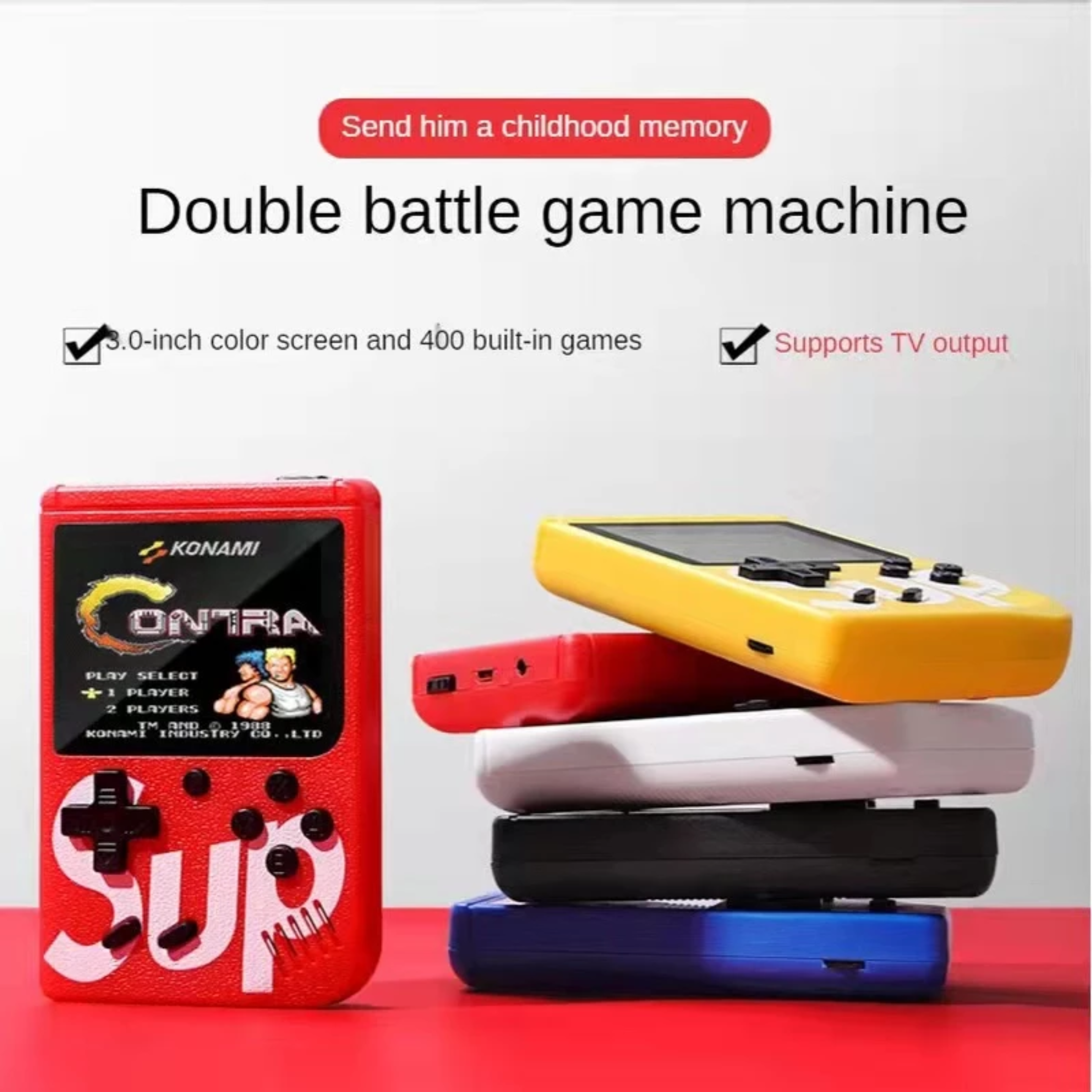 2 Player Rechargeable Game Box Classic Retro Mini Gameboy Handheld SUP ...