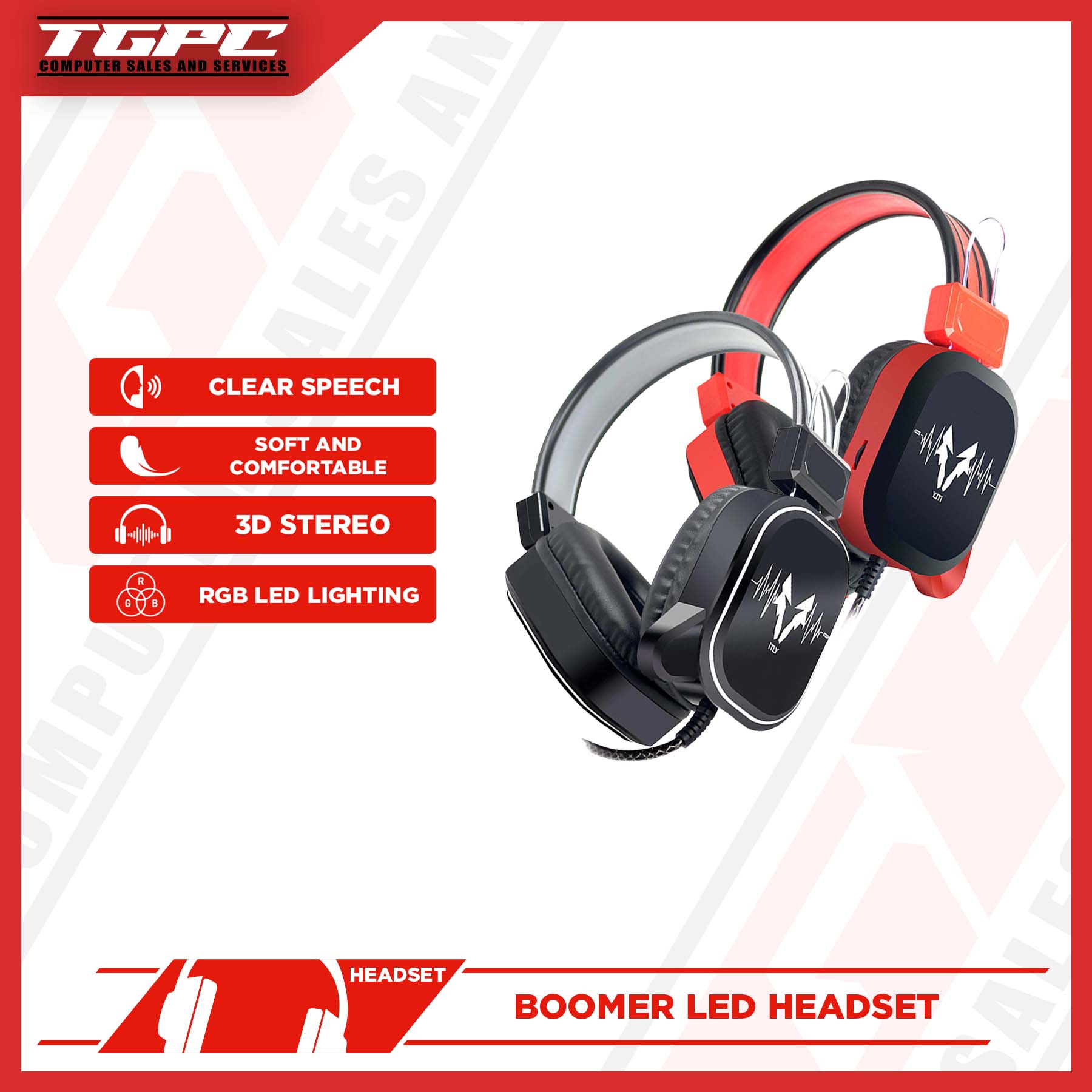 Boomer Led Gaming Headset Head set / Headphone | Shopee Philippines
