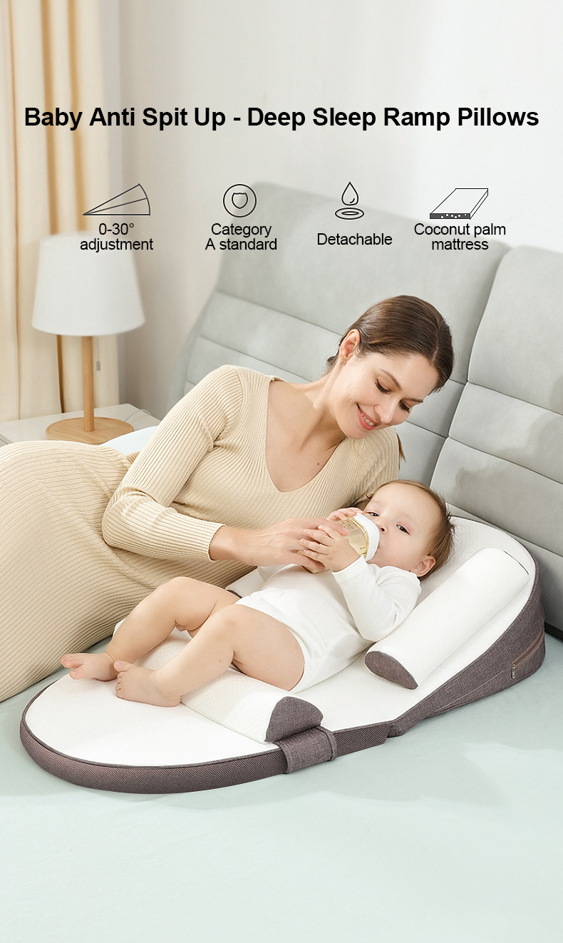 Baby Slope Pillow Class A Anti spitting and Choking Milk Feeding Adjustable Pillow Soothing ...