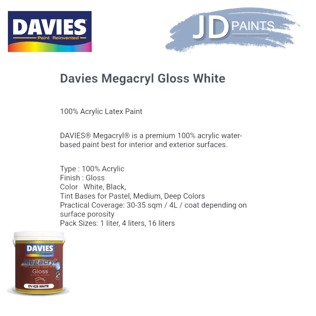 Davies Megacryl DV-500 Gloss Latex White | Shopee Philippines