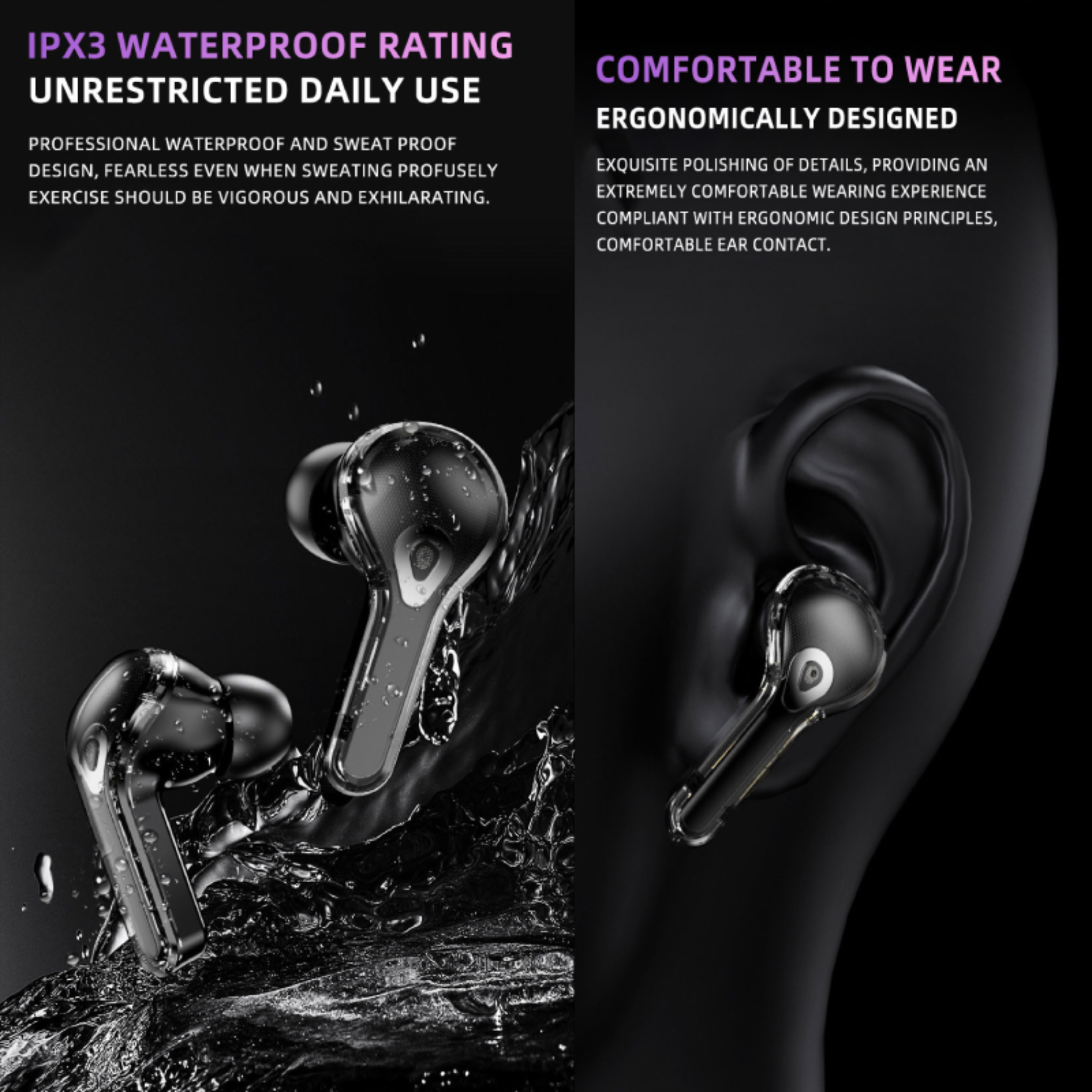 Q20 Pro Wireless Earphones Touch Screen Display ANC ENC Gaming Noise ...