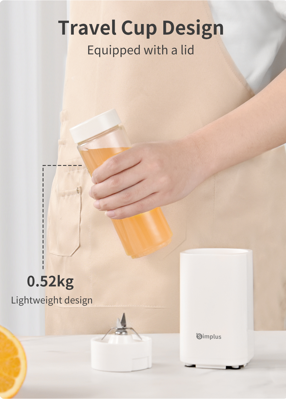 Simplus Portable Food Processor Household Blender Compact Juicer with ...