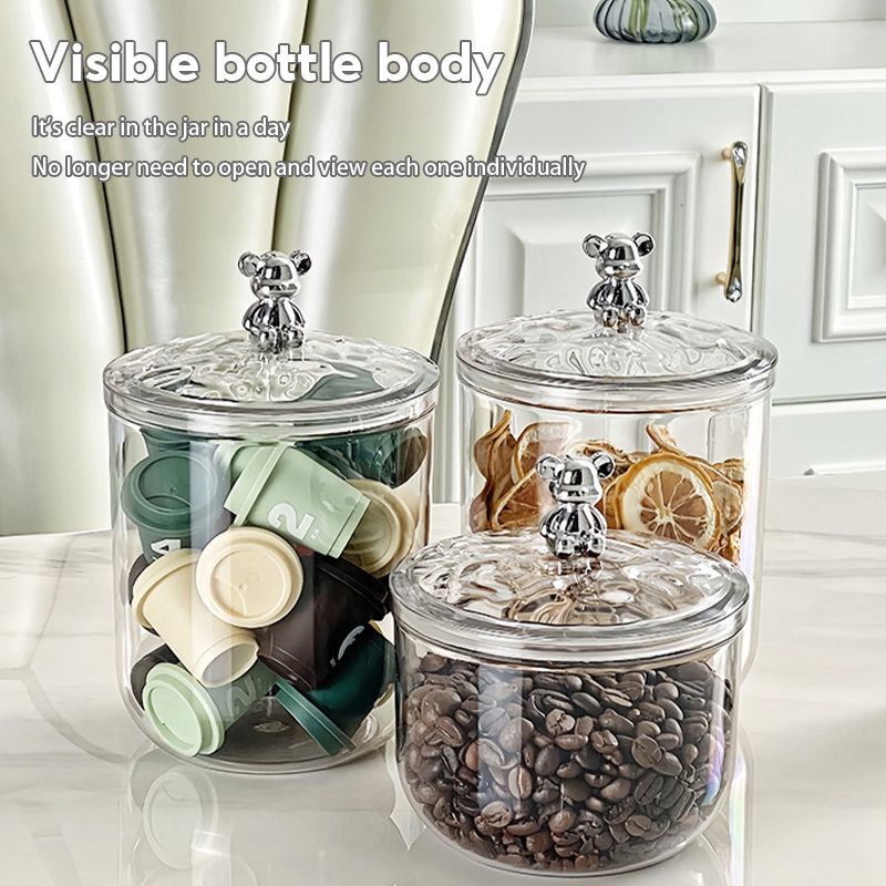 1400ML Clear Airtight Container Food Storage Leak Proof Canister with ...