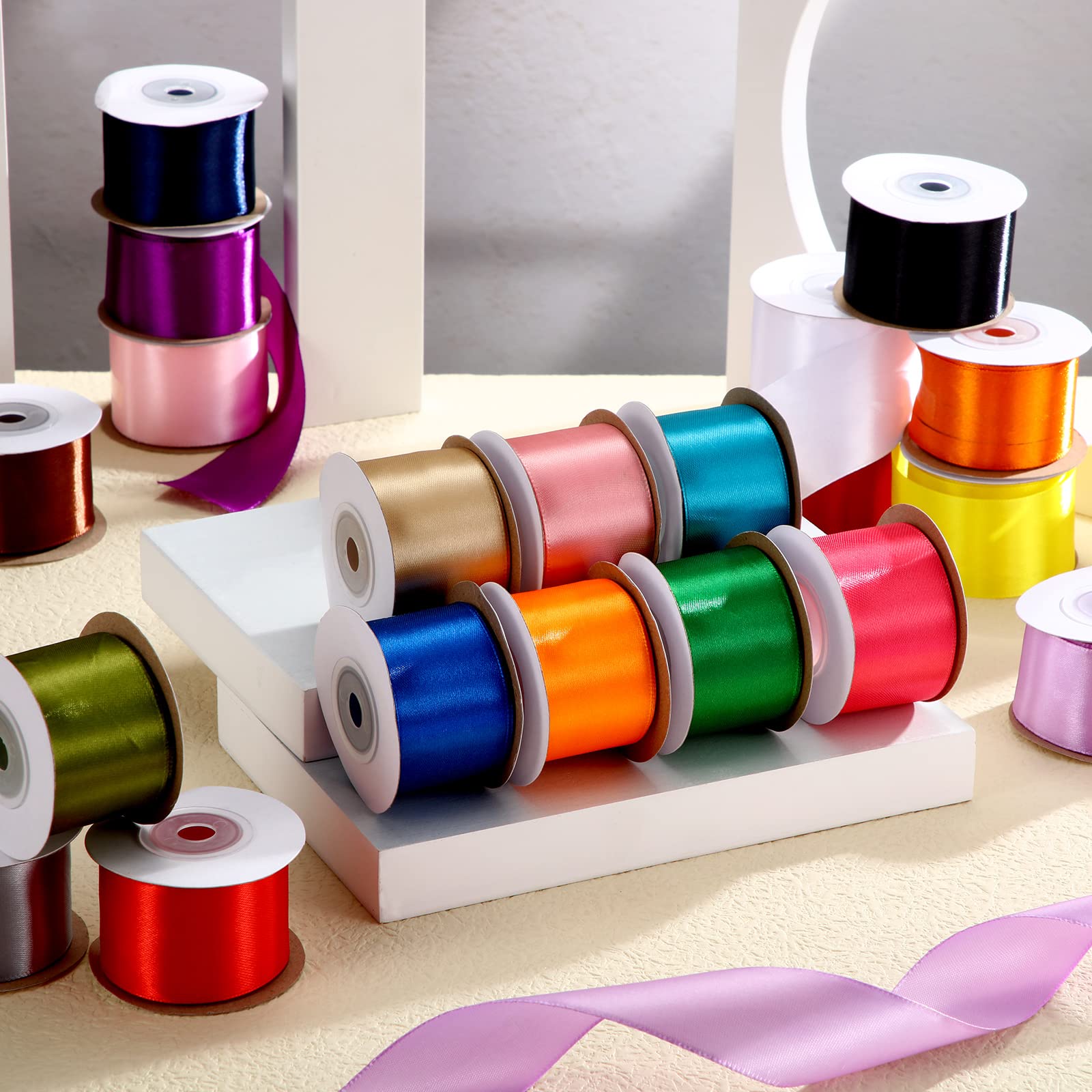 4cm (25 yards/roll) Satin Ribbon Roll Gift Packaging Ribbon Flower ...