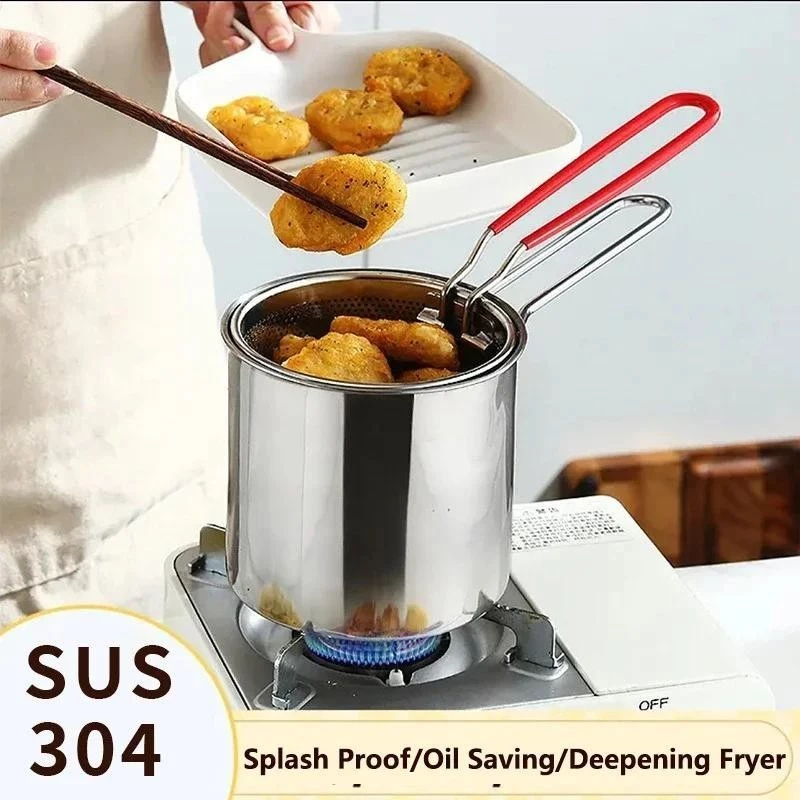 Gold Star 304 Stainless Steel Deep Frying Pot Small Fryer Pan With ...