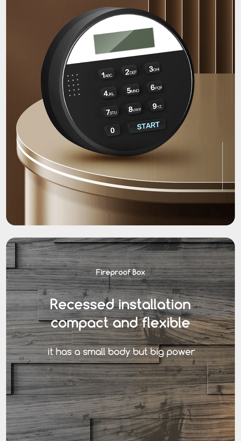 Deli Fireproof Safe Deposit Box Electronic Password Cash Box With Lock ...