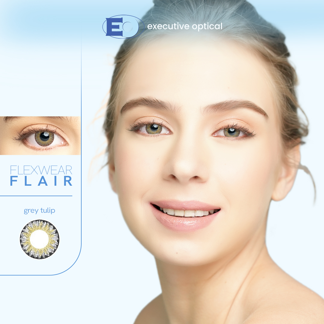 EO Flexwear Flair Colored Graded Contact Lens - Grey Tulip (1 Month ...