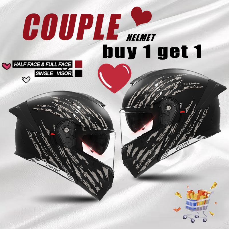 【Buy 1 Take 1 】AXK 909 Motorcycle Dual Visor Helmet Modular Helmet With ...