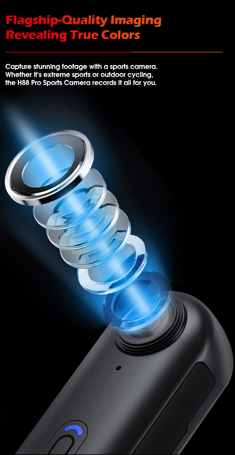 Mini Action Camera 4K/30FPS WiFi Camera Wateroroof Live Portrait Mode ...