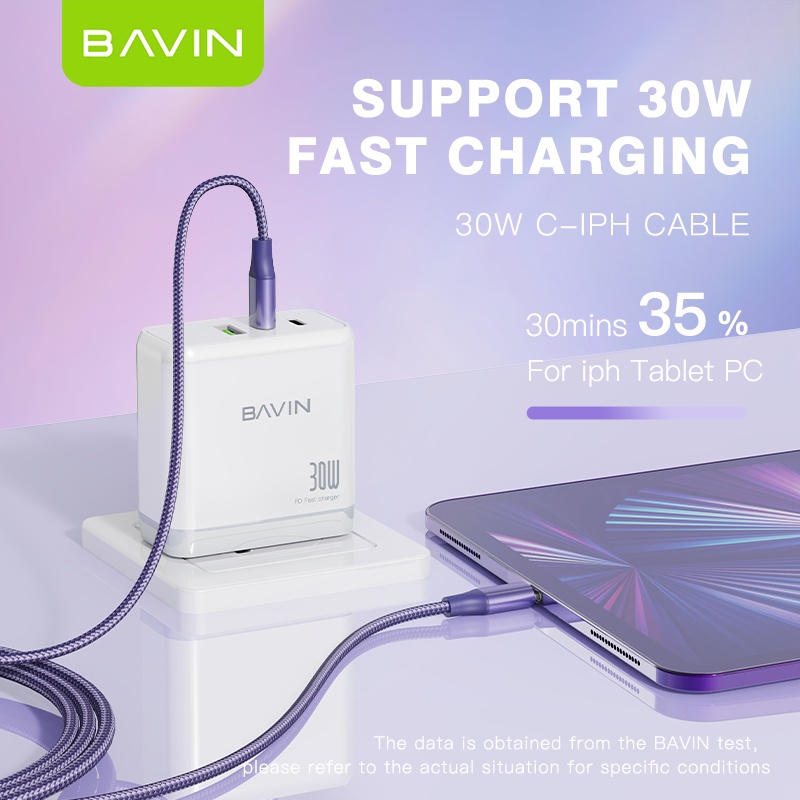 BAVIN CB201 60W / 30W /18W / 12W Fast Charging Data Cable 1m Nylon ...