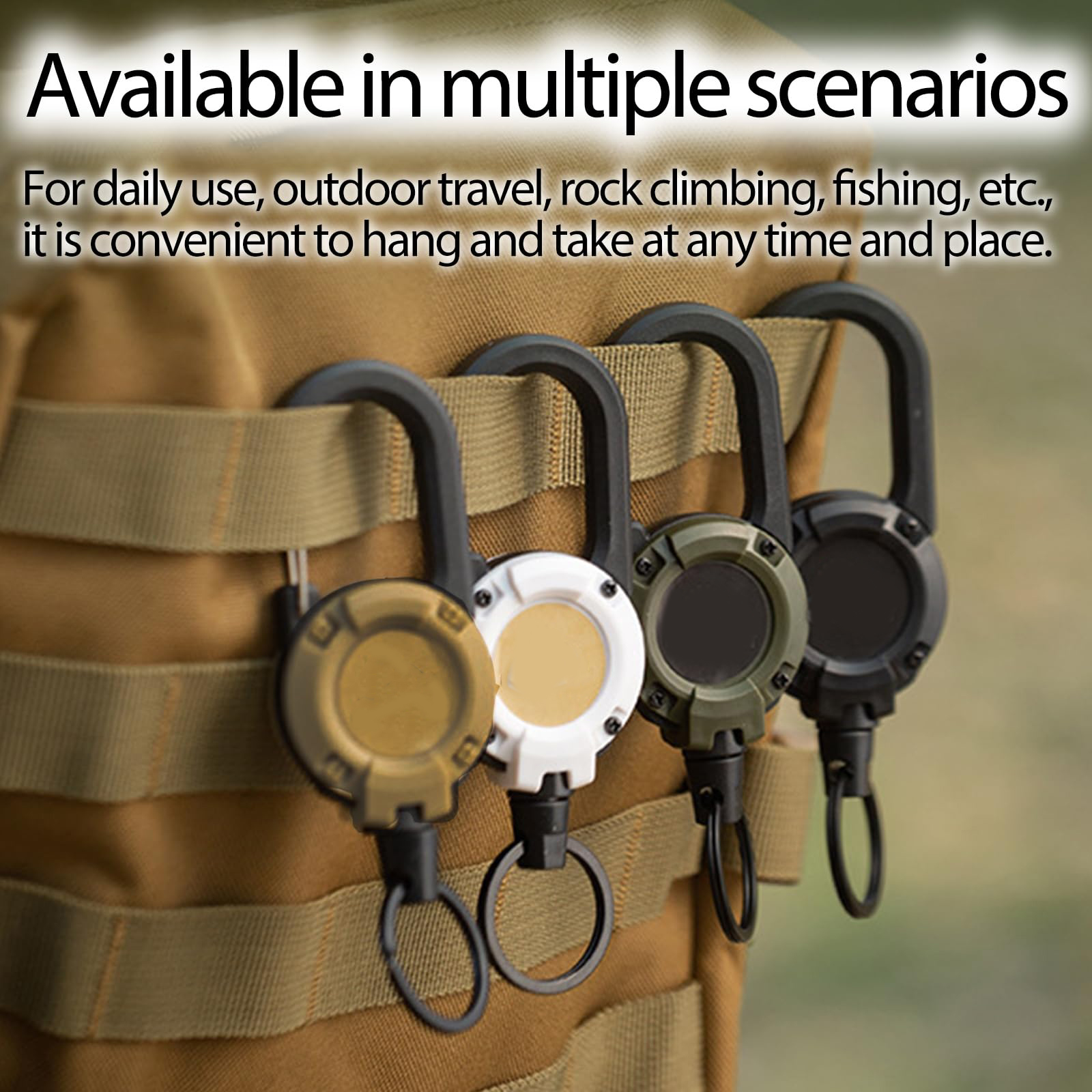 Retractable Rope Carabiner Keychain Anti-lost Telescopic Wire Rope ...