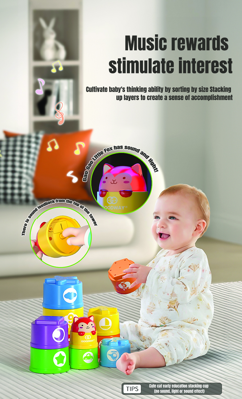 Smart Sprout Kids Stacking Cups Early Educational Toys With Light And ...